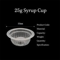 China Private Label 25g PP Sauce Cup Clear Plastic Syrup Container Ribbed Body Design for sale