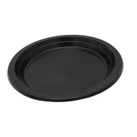 China 9 Inch Food Grade HIPS Disposable Plate Black White Color Stackable Design OEM for sale