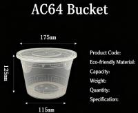 China Medium Large Capacity PP Round Container Clear Take Away Plastic Food Bucket for sale