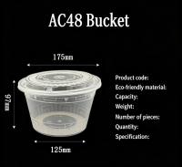 China Clear Design Food Grade PP Food Bucket With Lid Takeaway Food Container OEM for sale