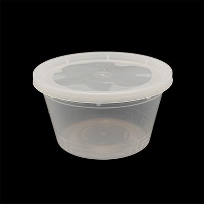 China Lightweight Round Clear Polypropylene Container Plastic Food Tub For Cold Hot Food for sale
