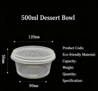 China Custom Size Disposable PP Round Container Plastic Dessert Bowl With Lid Food Packaging for sale
