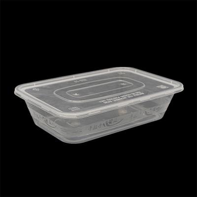 China Rectangular Food Grade PP Takeout Container Polypropylene Lunch Box Transparent Color for sale