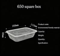 China Rectangular Food Grade PP Takeout Container Polypropylene Lunch Box Transparent Color for sale