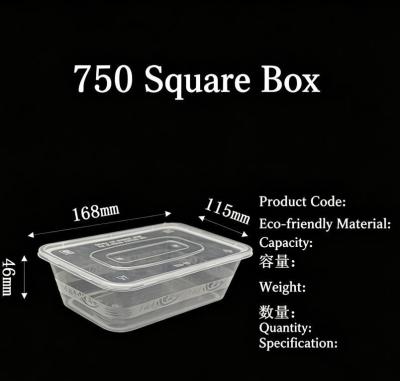 China Custom Size 750ml PP Food Container For Takeaway Meals And Lunch Packaging for sale