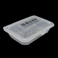 China 750ml Clear Hinged Lid PP Plastic Food Container Rectangular Shape For Ready Meals for sale