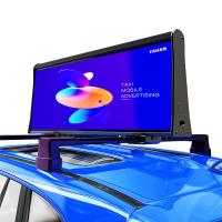 China Front Access Taxi Roof LED Display Outdoor Full Color Car Roof Top Advertising Sign for sale