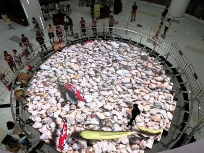 China P2.97 P3.91 Interactive LED Floor Panels Full Color Light Up Screen for sale