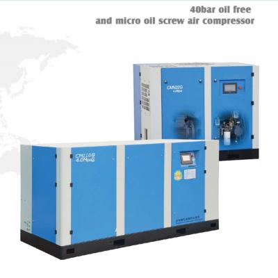 China SAP Profile High Pressure Screw Air Compressor 40 Bar Pharmaceuticals Industry Use for sale
