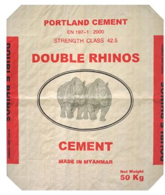 China Plaster PP Valve Bags 50kg Fabric Woven Cement Waterproof for sale
