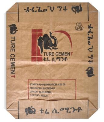 China Square PP Laminated Kraft Paper Bag Flexiloop Coated 50 Kg Woven Polypropylene Plastic Bags for sale