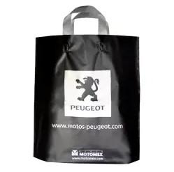 China PET Loop Handle Plastic Bags Recyclable 30cm Carriers for sale