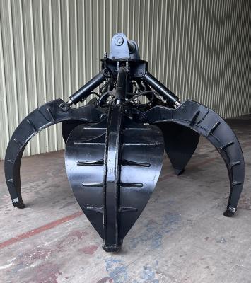 China Four Finger Mechanical Orange Peel Grab , Excavator Rock Grapple For PC PC KOBELCO for sale