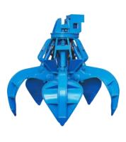 China Four Fingers Mechanical Orange Peel Grab NM400 Q355B Material For 24 Ton Excavator for sale