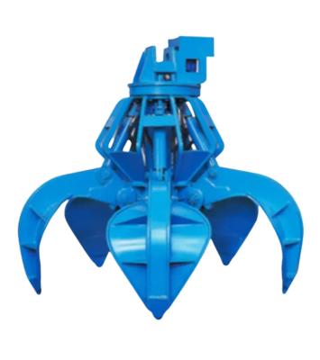 China Four Fingers Mechanical Orange Peel Grab NM400 Q355B Material For 24 Ton Excavator for sale