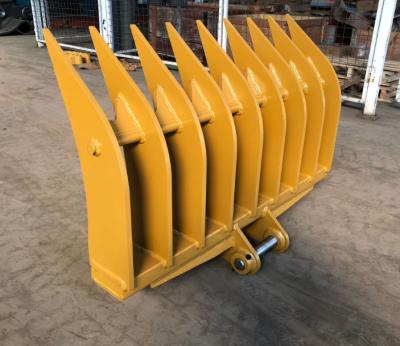China PC320 Excavator Rake Bucket Steel Q355B Material For 20 Ton 45 Ton for sale
