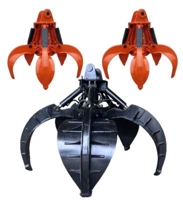 China Hydraulic Electric Mechanical Orange Peel Grab 360 Degree Rotation For Garbage Scraps for sale