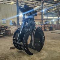 China Excavator Hydraulic Rotating Grapple , Log grapple and hydraulic grapple rotator with wood grab excavator for sale