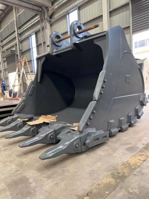 China Reinforced Heavy Duty Excavator Rock Bucket 25T High Strength Board For Minning for sale