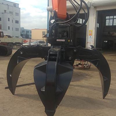 China Hand-Wearing Orange Peel Grapple Hydraulic Scrap Steel Grab For Excavator for sale
