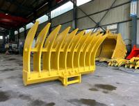 China Q355B Excavator Rake Bucket For Land Clearing Hitachi 200 PC 320 Komatsu 210 for sale