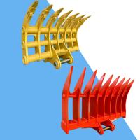 China Manufacturer Excavator Rake Bucket Rake Bucket For Excavator For Sanny Hitachi Komatsu PC Etc for sale