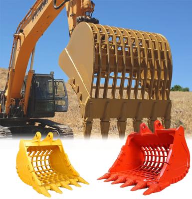 China Q355B Material Excavator Skeleton Bucket Sieve Bucket Type for 1t-50t Excavator Suitable for sale