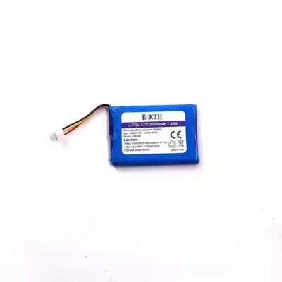 China BAKTH Rechargeable Battery Pack 654460P-1S-3J 3.7V 2000mAh Lithium Polymer Battery for Electronic Appliance for sale