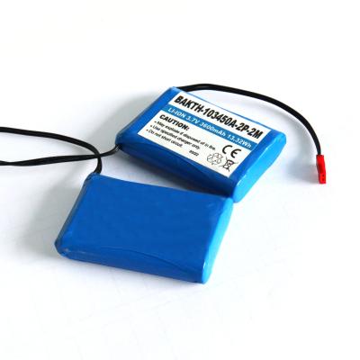 China Hot Sale Customized Lithium Battery BAKTH-103450A-2P-2M 3600mAh High Energy for Ski Boots Lithium Ion Batteries for sale