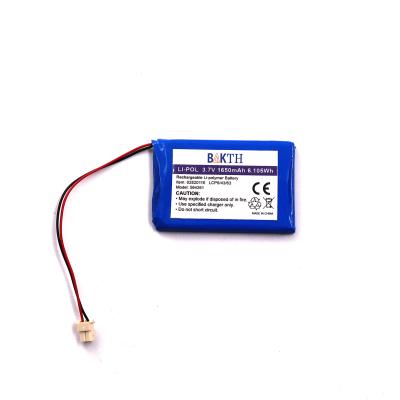 China Hot Sale Custom Rechargeable BAKTH-564261-1S1P 3.7V 1650mah Lithium Pol Battery Pack for sale