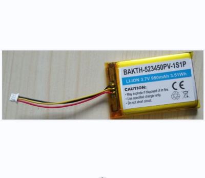 China Power Tool Batteries BAKTH-523450PV-1S1P 3.7V 950mAh Real Capacity Lithium Polymer Battery Pack for sale