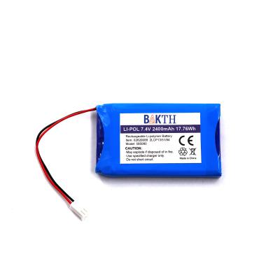 China BAKTH-585080P-2S-2M 7.4V 2400mAh Lithium Polymer Battery Pack Rechargeable Battery Replacement Pack for sale
