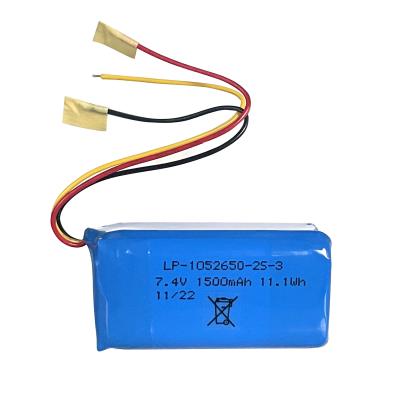 China Manufacturer Customized Pack LP-1052650-2S-3  7.4V 1500mah Factory Price Lithium Ion Batteries Pack Rechargeable for sale