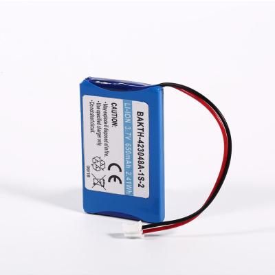 China 650mAh 3.7V 423048 Li-Ion Rechargeable Battery Pack Best Price High Quality for sale