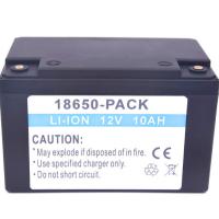 China Big Capacity 10Ah 12V 18650 Li Battery Pack INR ICR 120wh Lithium Rechargeable Battery for Power Tools for sale