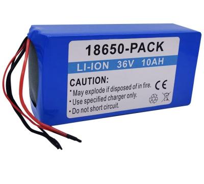 China Eco-friendly 18650 12V 24V 36V 48V 10Ah Lithium Ion Battery Pack for Electric Ebike for sale
