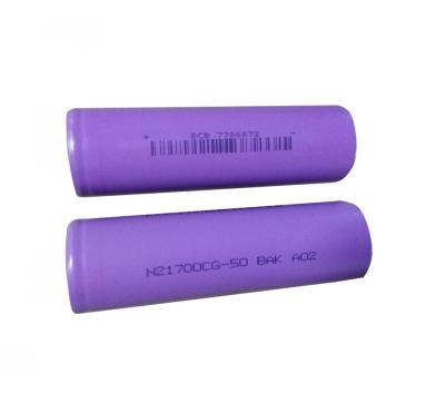 China Hot Sales Authentic Cell 21700 3.6V 5000mAh Rechargeable Li-Ion Battery Cell Grade a Lithium Battery for sale