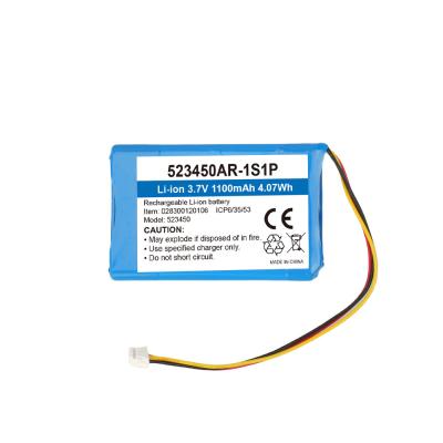 China 1S1P 3.7V Lithium Ion Battery Pack 1100mAh 103450AR For Energy Storage Solutions for sale