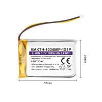 China 3.7V Li Polymer Battery Pack BAKTH-103450P-1S1P 1850mAh Home Rechargeable Battery Pack for sale