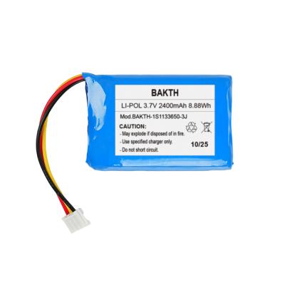 China 3.7V 2400mAh Flat Rechargeable Lithium Polymer Battery For Portable Devices for sale