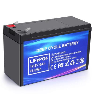 China Long Cycle Life 12.8V 6Ah LiFePO4 Battery Pack for 12.8V Low-Power Systems for sale
