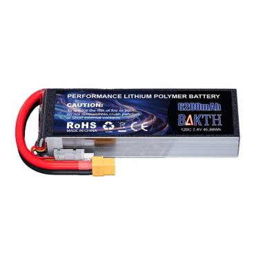 China Rechargable Lithium ion Battery Pack 120C 7.4V 6200mAh 45.88Wh for sale