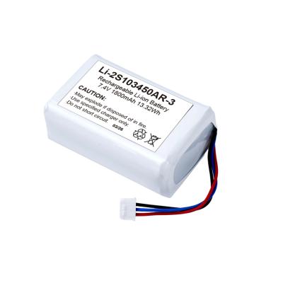 China Customizable 103450AR Rechargeable Li-ion Battery 7.4V 1800mAh Lithium Pack for sale