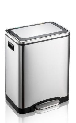 China Stainless Steel Pedal Sanitary Bin 16L Rectangle Trash Can for Living Room Bathroom for sale