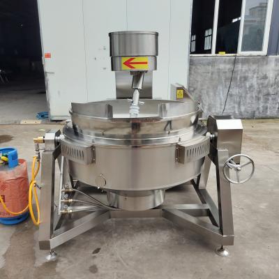 China Full-Automatic 300L Industrial Cooking Kettle with 1.5 kW Stirring Power and 8 mm Pot Thickness for sale