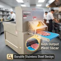 China Industrial Frozen Meat Slicer with 50-120 knives/min Speed 1000-2000 kg/h Capacity and 0.1-200 mm Adjustable Thickness for sale