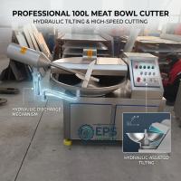 China 100L Bowl Cutter Hydraulic Tilting Discharge German Knives Meat Emulsifier Chopper For Food Plants for sale
