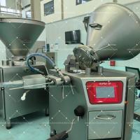 China Hygienic Design Vacuum Stuffing Filler Double-Line Tying & Clipping for Full Sausage Production Line for sale