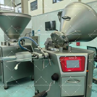 China Hygienic Design Vacuum Stuffing Filler Double-Line Tying & Clipping for Full Sausage Production Line for sale