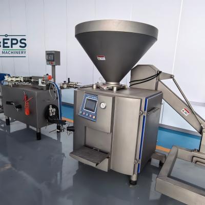 China Sausage Production Line Vacuum Vane Filler Double Screw Twisting Machine Hanging Machine Compact Design for sale